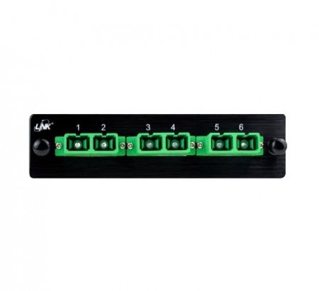 Link UF-2166SM-APC Fiber Optic 3 SC Duplex Snap-In Adapter Plate (SM & APC)