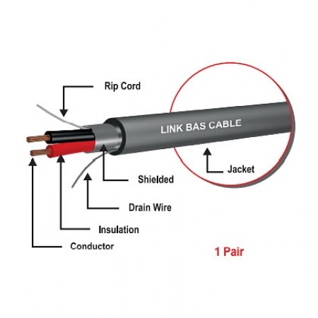 Link CB-0324AA BAS Control Twisted Pair TC 2C 24 AWG, 1 Pair Cable for ...