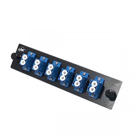 Link UF-2222SM Fiber Optic 6 LC Duplex Snap-In Adapter Plate (SM & MM.)