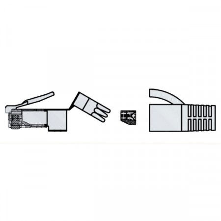 Link US-1070SG Shield CAT 6A RJ45 PLUG, (UTP / Gold Shield, Hybrid w ...
