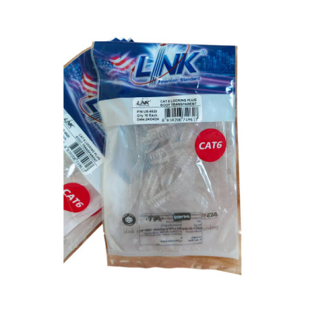 LINK US-6620A CAT6 Locking Plug BOOT Clear (10/Pack)