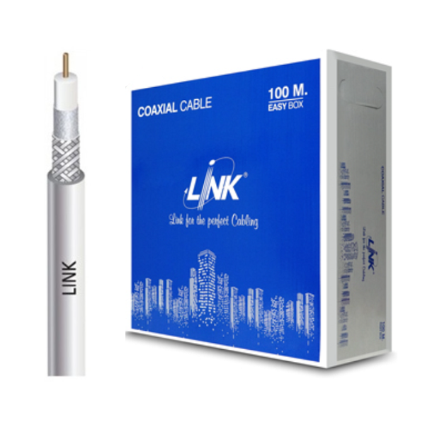 LINK CB-0106A-1WH (CB-0106S-1WH) RG 6/U Cable White Jacket, 95% Shield ...