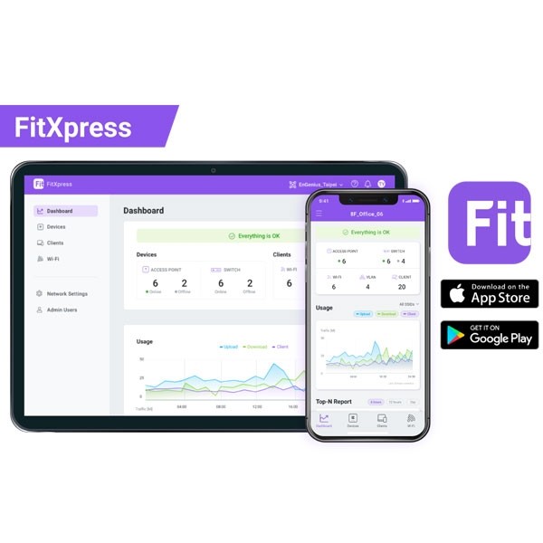 EnGenius EWS357-FIT Cloud FitXpress 802.11ax WiFi 6, 1.8Gbps Dual-Band ...