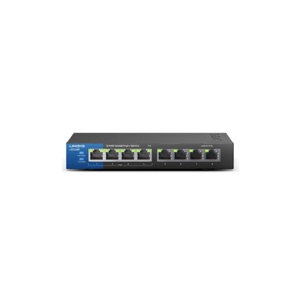Linksys LGS108P Switch PoE 8-Port Gigabit Ethernet Unmanaged, Total ...